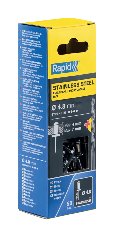 Rapid Rostfri Blindnit Ø4,8 x 10 mm | RAPID-REDESIGN