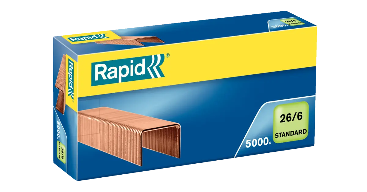 Agrafes Rapid Standard 26/6 cuivrée. Boîte de 5000 | RAPID