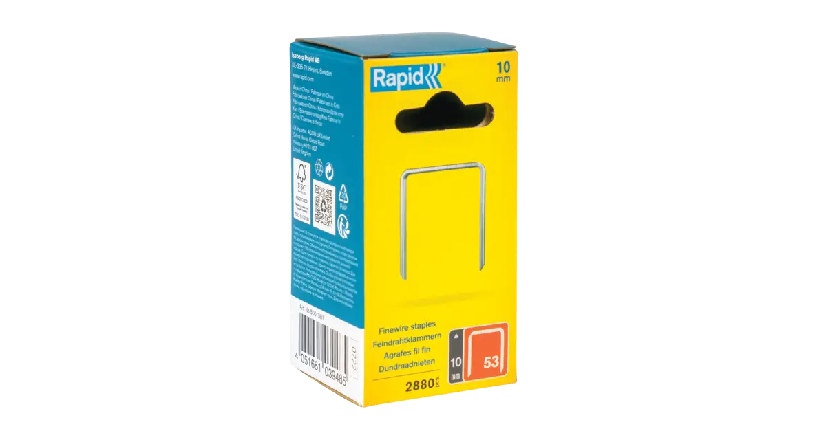 Rapid No. 53 Finewire staple 10 mm | RAPID