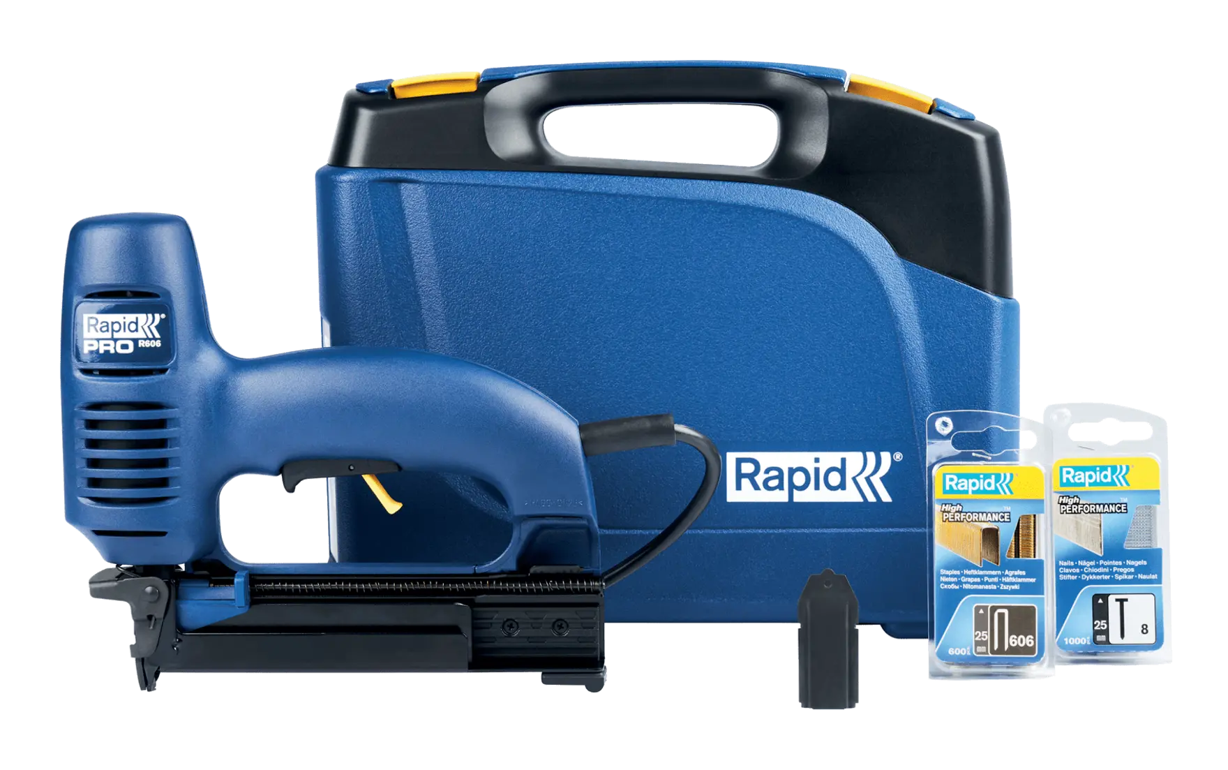 Rapid PRO R606 Agrafeuse-cloueuse électrique | RAPID-REDESIGN